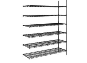 4061753091314 - Stahldraht-Gitterregal schwarz Fachlast 250 kg BxT 1520 x 610 mm Anbauregal Höhe 2180 mm 6 Fachböden kaiserkraft