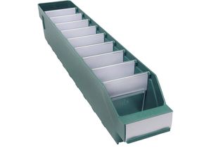 4250621500298 - Regalkasten aus hochschlagfestem Polypropylen grün LxBxH 500 x 90 x 95 mm VE 40 Stk STEMO