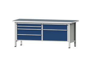 4014641016470 - Werkbänke 2000 mm breit Gestellbauweise 6 Schubladen Universalplatte Höhe 840 mm ANKE