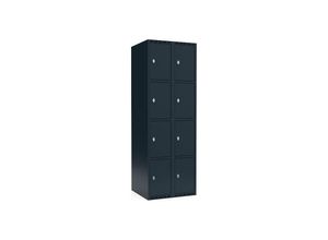 7042424832914 - 4er-Schließfachschrank Fydor 2 Abteile grau B 600 mm 2 Abteile flache Dachform Vorhängeschloss kaiserkraft