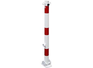 4061753096043 - Absperrpfosten Ø 60 mm weiß   rot klappbar mit 2 Ösen Schake