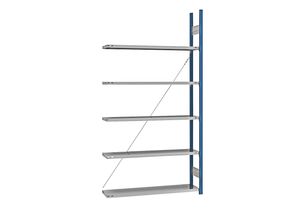 4061753032263 - eurokraft pro Fachboden-Steckregal blau   verzinkt Regalhöhe 2350 mm Fachbodenbreite 1215 mm Anbauregal Fachbodentiefe 350 mm