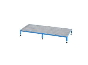 4054666008531 - eurokraft pro Arbeitsplattform Höhenverstellbereich 165 - 230 mm mit Gitterrostplatte Plattform LxB 1510 x 610 mm lichtblau
