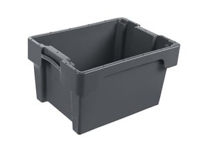 4030144703679 - Drehstapelbehälter aus HDPE Volumen 18 l Wände und Boden geschlossen grau kaiserkraft