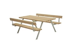5703393745095 - Gruppensitzbank mit Rückenlehne für 6 Personen Länge 1770 mm braun kaiserkraft