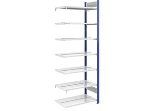 4250623705660 - Ordner-Steckregal doppelseitig Höhe 2350 mm BxT 750 x 600 mm Anbauregal blau   grau hofe