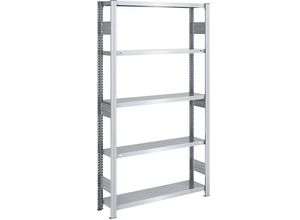 4250623789660 - Schwerlast-Steckregal verzinkt beidseitig Regalhöhe 2000 mm 5 Böden Grundregal BxT 1000 x 300 mm hofe