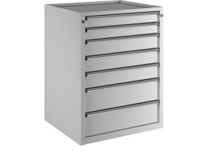 4014641114909 - Schubladenschrank BxT 760 x 675 mm Schubladentraglast 100 kg 7 Schubladen Höhe 980 mm Front lichtgrau ANKE