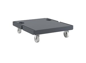 4061753246431 - Hygiene-Kunststoff-Rollplatte geschlossen mit rostfreiem Fahrwerk telegrau kaiserkraft