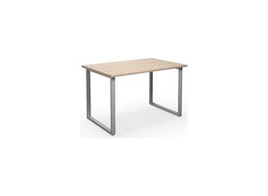 4061753262615 - Mehrzwecktisch DUO-O gerade Platte Tiefe 800 mm Breite 1200 mm Eiche   silber kaiserkraft