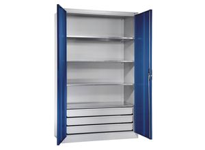 4064615116538 - Werkstattschrank 8931-503 Stahl abschließbar 4 OH 120 x 195 x 50 cm blau lichtgrau 4064615116538 C+P-Möbel