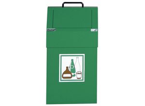 4031068110666 - Wertstoffbehälter mit Einwurfklappe Volumen 45 l BxHxT 320 x 650 x 310 mm stationär grün RAL 6024 kaiserkraft