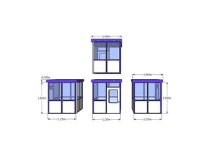 4260275230021 - Mehrzweckhaus Füllungen in Rundeckenoptik für Außenbereich LxB 2220 x 2200 mm kaiserkraft