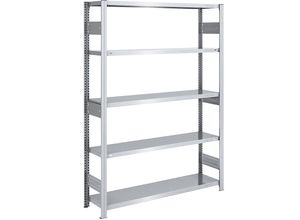 4250623789691 - Schwerlast-Steckregal verzinkt beidseitig Regalhöhe 2000 mm 5 Böden Grundregal BxT 1300 x 400 mm hofe