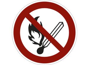 4061466023817 - Verbotszeichen Feuer offenes Licht und Rauchen verboten VE 10 Stk Aluminium Ø 100 mm kaiserkraft