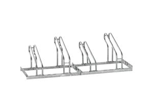 4061753275608 - eurokraft pro Fahrradständer Bügel aus 18 mm Stahlrohr Radeinstellung einseitig feuerverzinkt 4 Stellplätze