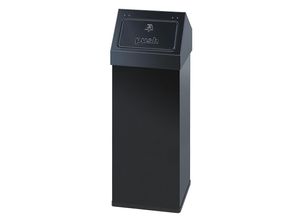 8713631004805 - Abfallbehälter Aluminium mit Push-Deckel Volumen 110 l BxHxT 390 x 1000 x 390 mm schwarz kaiserkraft