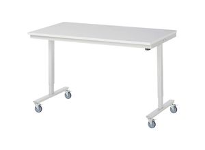 4040376506641 - Elektrisch höhenverstellbarer Arbeitstisch fahrbar Melaminplatte Plattenbreite 1500 mm RAU