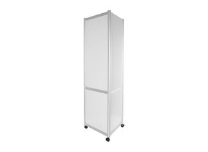 4260256791312 - Infosäule mobil HxB 1995 x 750 mm alusilber weiß für Aushänge 27 x DIN A4 kaiserkraft