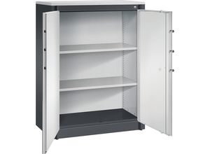 4065714094529 - Feuerschutzschrank Certos gemäß DIN 4102 HxBxT 1226 x 926 x 500 mm Korpus schwarzgrau   Tür lichtgrau C+P