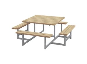 5703393745200 - Gruppensitzbank für 8 Personen LxT 2000 x 2000 mm ThermoWood braun kaiserkraft