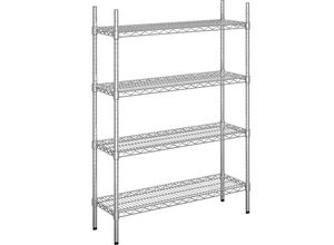 4260285071058 - Stahldraht-Gitterregal verchromt Fachlast 150 kg BxT 910 x 360 mm Grundregal Höhe 1370 mm 4 Fachböden kaiserkraft