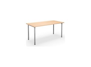 4061753262196 - Mehrzwecktisch DUO-C gerade Platte HxT 700 - 800 x 800 mm Breite 1600 mm Birke silber kaiserkraft