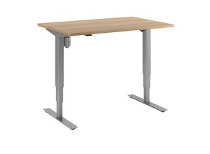 4061753258342 - Schreibtisch Atlanta elektrisch höhenverstellbar gerade BxT 1200 x 800 mm Buche silber kaiserkraft