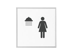 4060081702183 - MADRID Silver Line™ Türschild Piktogramm HxB 120 x 120 mm Dusche Damen kaiserkraft