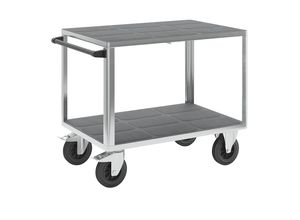 4054666009125 - eurokraft pro Montagewagen Tragfähigkeit 500 kg 2 Ladeflächen aus Kunststoff Ladefläche 1050 x 700 mm Gestell verzinkt