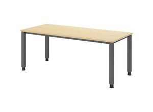 4032062311257 - HAMMERBACHER QS19 höhenverstellbarer Schreibtisch ahorn rechteckig 4-Fuß-Gestell grau 1800 x 800 cm