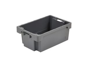 4004950702126 - Drehstapelbehälter aus HDPE Volumen 40 l Wände und Boden geschlossen grau kaiserkraft