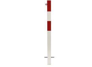 4055381101576 - Sperrpfosten Morion zum Einbetonieren 70 x 70 mm rot-weiß lackiert 1 Öse kaiserkraft