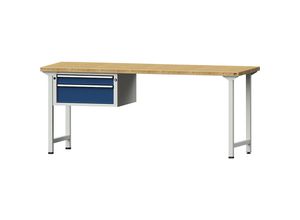 4014641032555 - Werkbank Gestellbauweise Serie V 2 Schubladen Breite 2000 mm Buche massiv ANKE