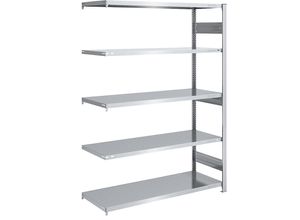 4250623789431 - Schwerlast-Steckregal verzinkt beidseitig Regalhöhe 2000 mm 5 Böden Anbauregal BxT 1300 x 600 mm hofe