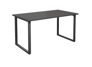 4061753262844 - Mehrzwecktisch DUO-O gerade Platte Tiefe 800 mm Breite 1400 mm dunkelgrau   schwarz kaiserkraft