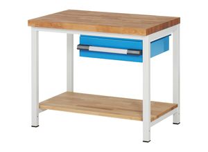 4061753260581 - eurokraft pro Werkbank Gestellbauweise Serie 8000 1 Schublade 150 mm 1 Ablageboden BxT 1000 x 700 mm