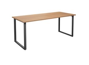 4061753263131 - Mehrzwecktisch DUO-O gerade Platte Tiefe 800 mm Breite 1800 mm Buche   schwarz kaiserkraft