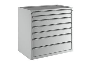 4014641114596 - Schubladenschrank BxT 1060 x 675 mm Schubladentraglast 200 kg 7 Schubladen Höhe 980 mm Front lichtgrau ANKE