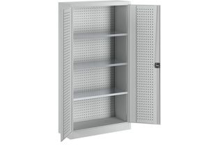 4061753283955 - Werkzeugschrank mit Lochprägung 3 Fachböden Türen lichtgrau kaiserkraft