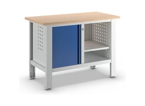 4061753280688 - Werkbank 1 Tür 1 offenes Fach mit Boden BxT 1200 x 600 mm kaiserkraft