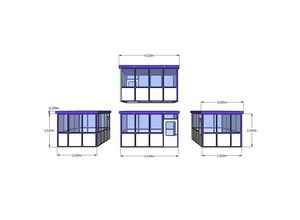 4260275230069 - Mehrzweckhaus Füllungen in Rundeckenoptik für Außenbereich LxB 4340 x 3000 mm kaiserkraft