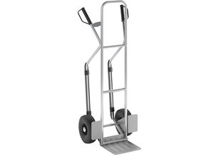 4054666002058 - eurokraft pro Sackkarre aus Aluminium Modell XL große und klappbare Schaufel mit praktischen Gleitkufen