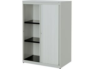 4250633329894 - mauser Querrollladenschrank HxBxT 1180 x 800 x 432 mm Kunststoffplatte 2 Fachböden lichtgrau   lichtgrau   lichtgrau