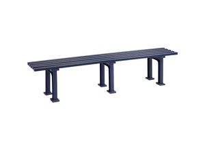 4007248705250 - Gartenbank Mono ll 4-Sitzer Pflegeleichte Kunststoff mit 5 Mehrkammerprofilen & 3 Standfüßen Blau - Blau - Blome