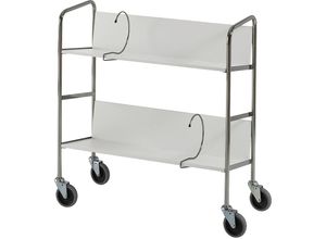 7330726308542 - Aktenordnerwagen verchromt 2 Etagen LxBxH 800 x 340 x 840 mm grau ab 5 Stk