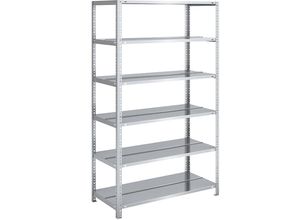 4250623742979 - Akten-Schraubregal verzinkt Regalhöhe 1850 mm doppelseitig Grundregal Breite x Tiefe 1000 x 600 mm hofe