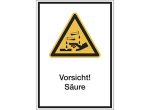 4061466040951 - Kombischilder mit Text für Warnkennzeichen Vorsicht! Säure VE 10 Stk Folie LxH 210 x 297 mm kaiserkraft