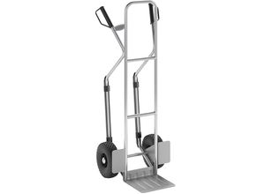4054666002027 - eurokraft pro Sackkarre aus Aluminium Modell XL große und feste Schaufel mit praktischen Gleitkufen