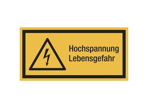 4061466043860 - Kombischilder mit Text für Warnkennzeichen Hochspannung Lebensgefahr rechteckig VE 10 Stk Folie LxH 105 x 52 mm kaiserkraft